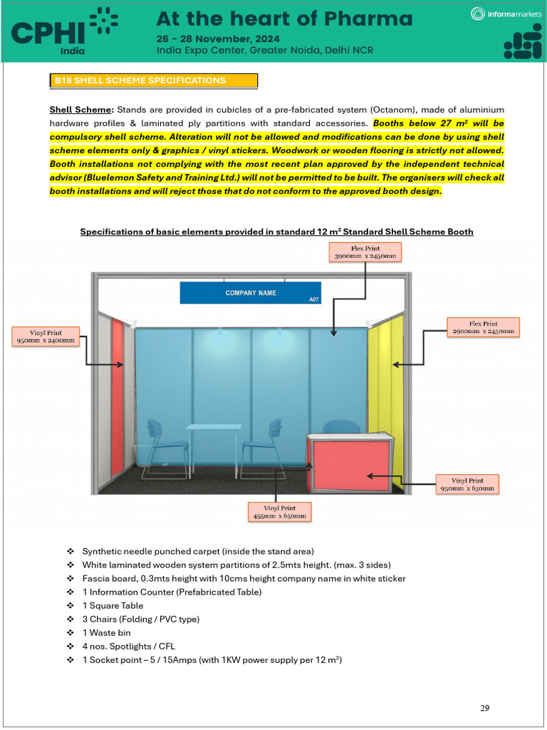 Shell Scheme Specifications - CPHI India 2024 | PDF | Building ...