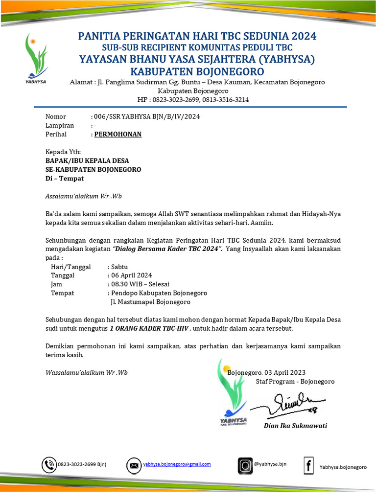 Undangan Dialog Bersama - Kader | PDF