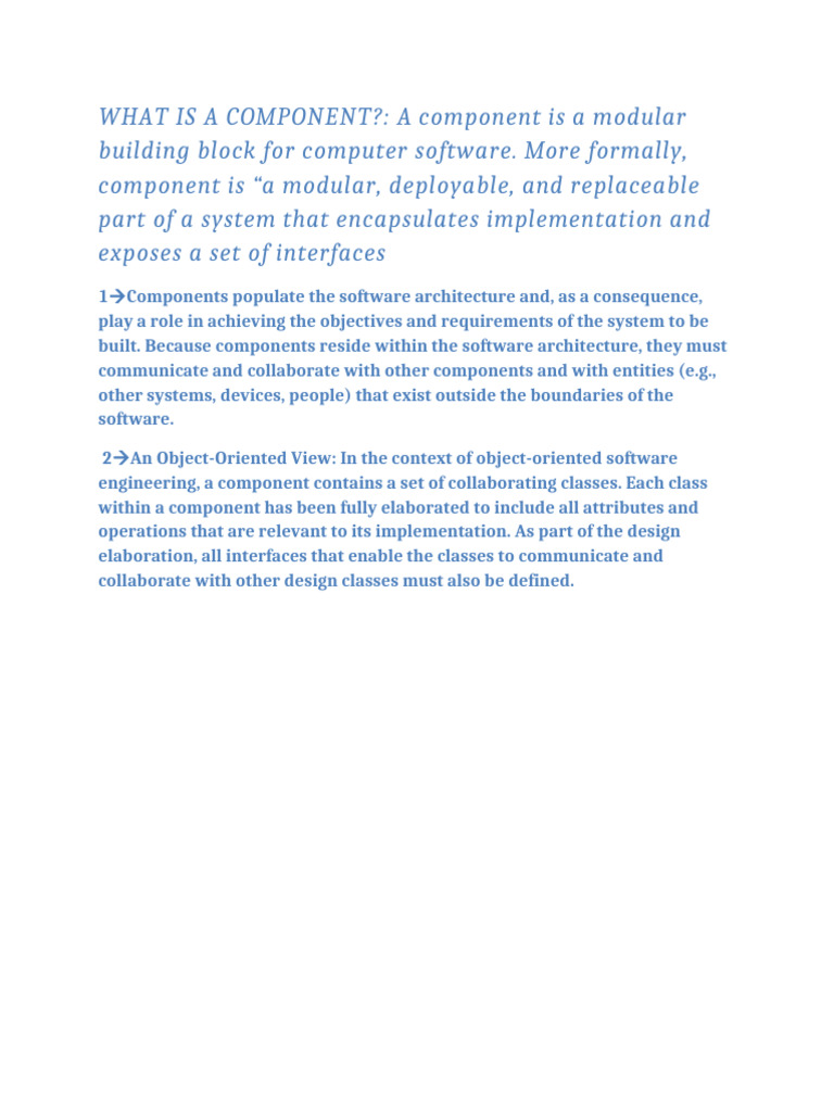 WHAT IS A COMPONENT | PDF | Component Based Software Engineering | Modular Programming