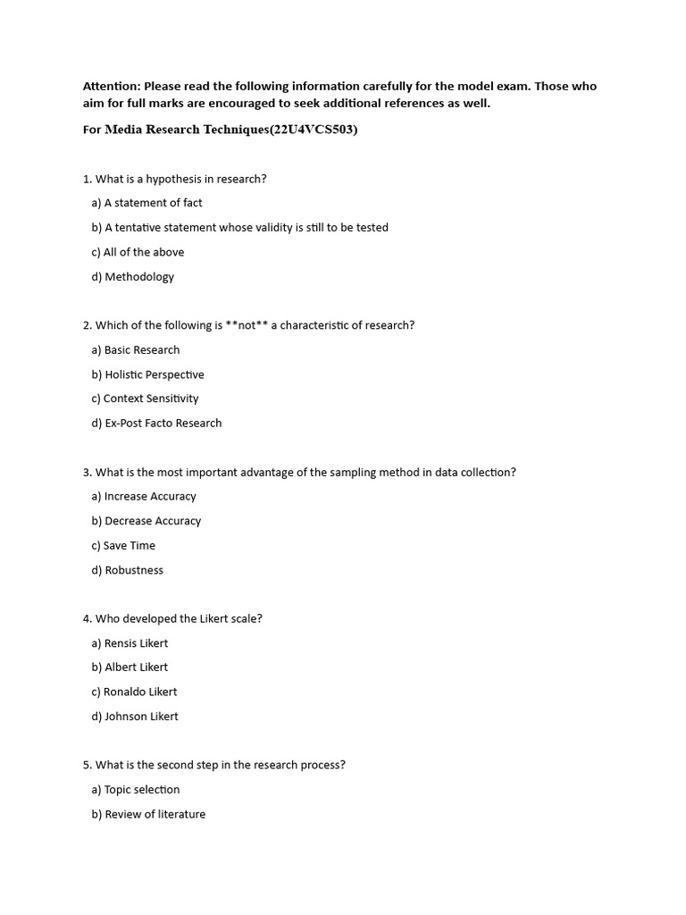MRT Short Notes | PDF | Methodology | Sampling (Statistics)