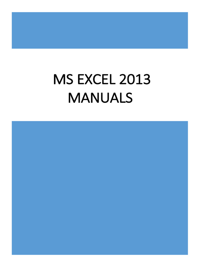 Microsoft Excel 2013 | PDF | Microsoft Excel | Window (Computing)
