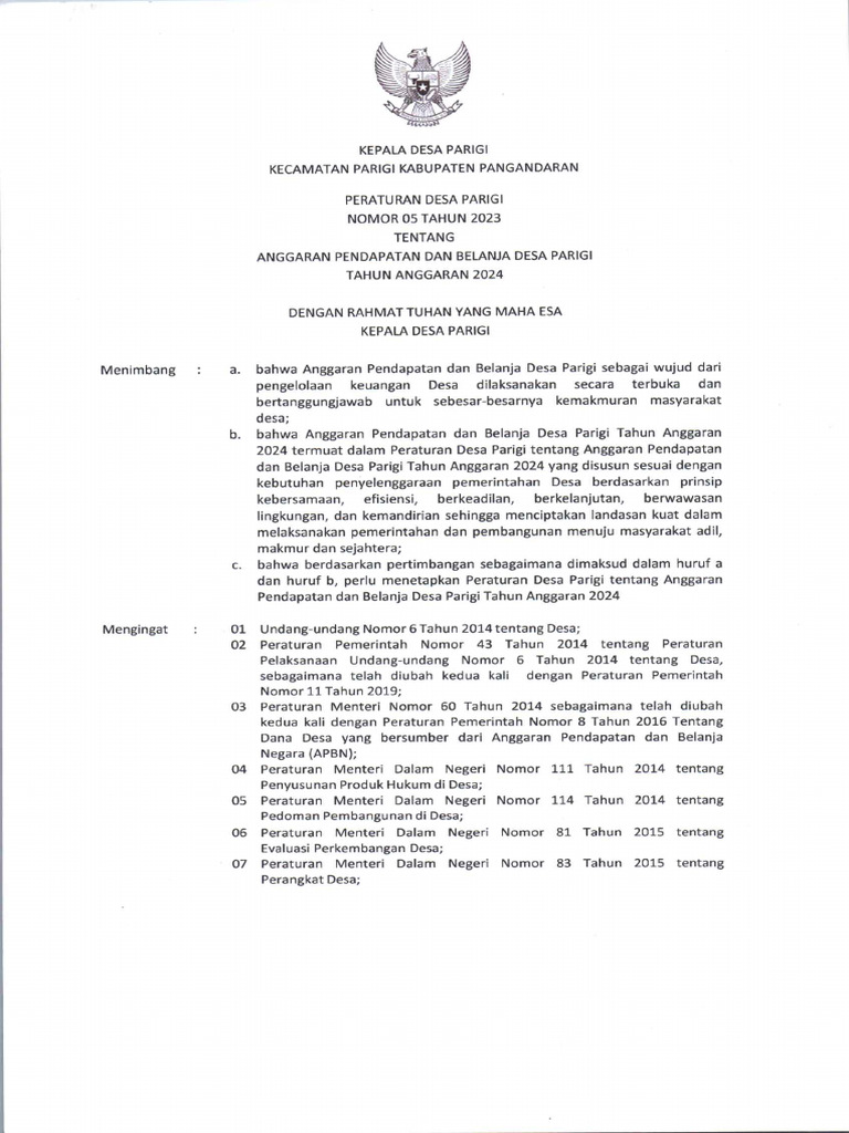 PERDES APBDes-1-10 | PDF