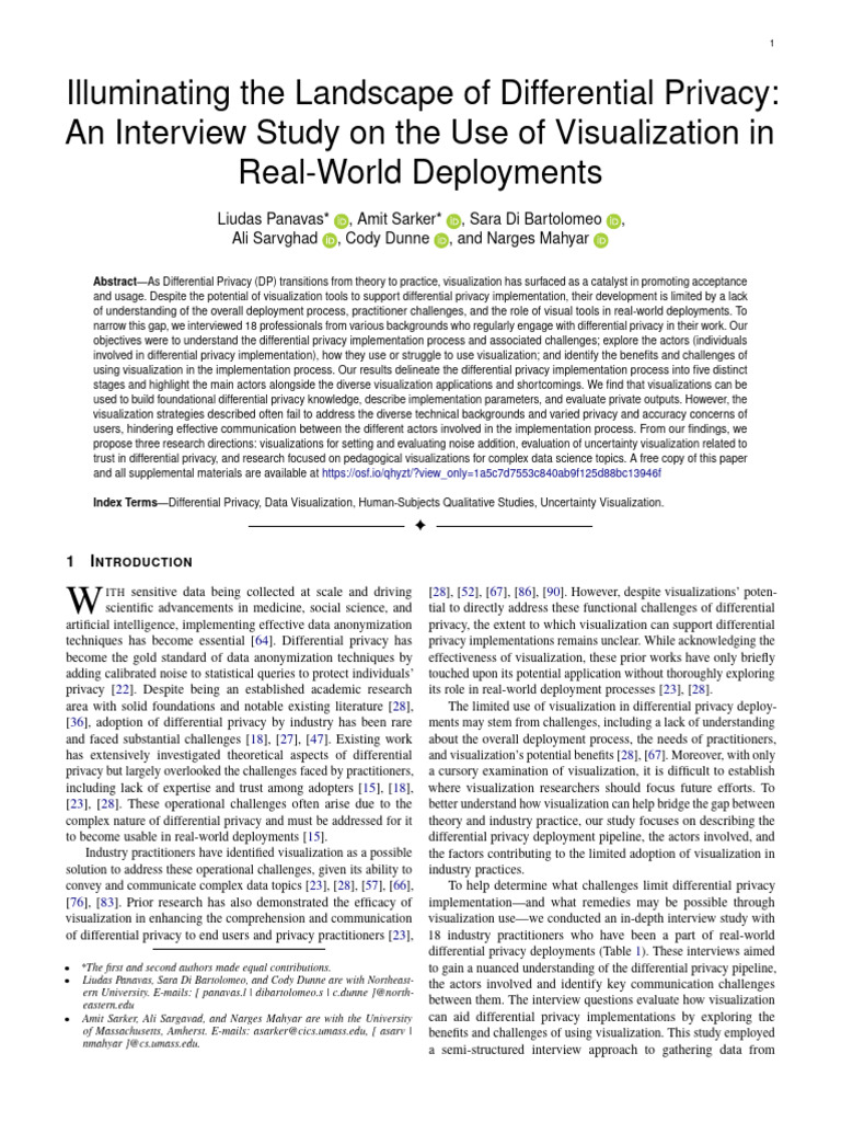 Visualization in Differential Privacy | PDF | Privacy | Data
