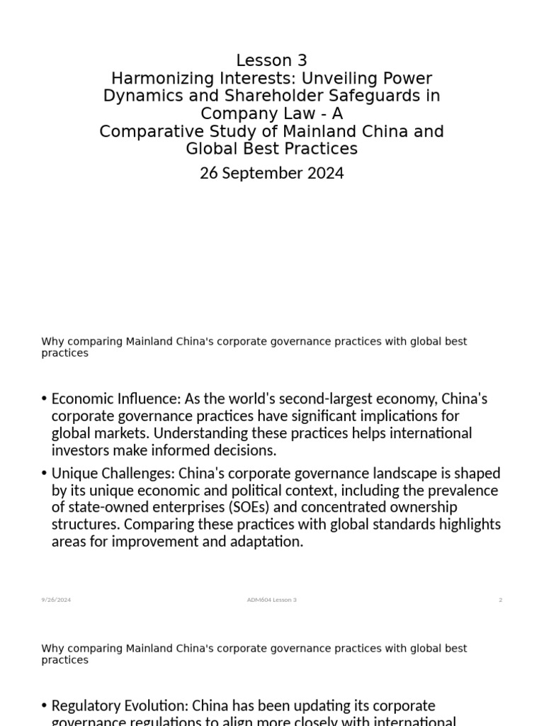 Lesson 3 (1) | PDF | Corporate Governance | Governance