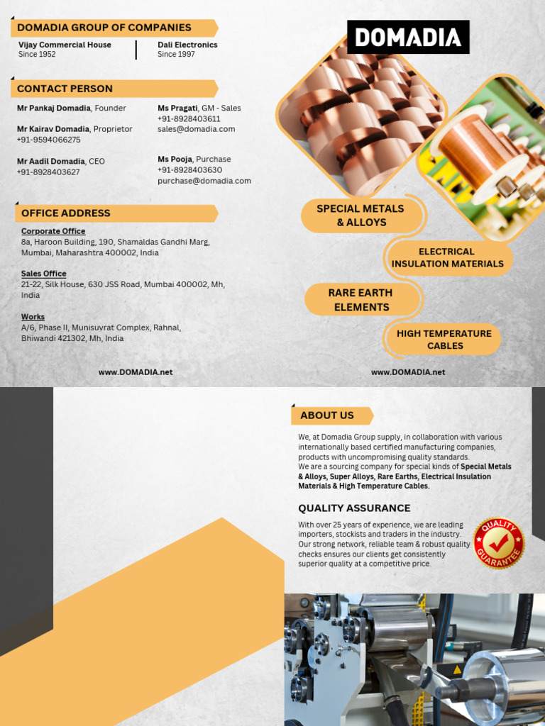 Domadia Product Catalogue | PDF | Metals | Titanium