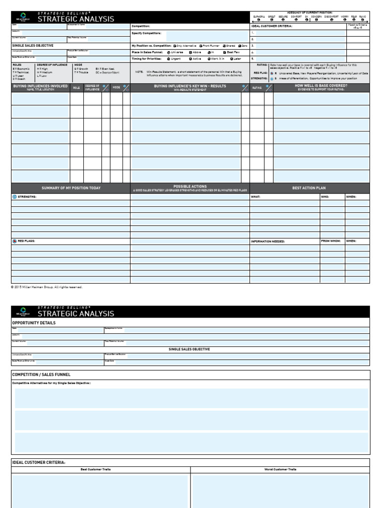 # Miller Heiman Blue-Sheet | PDF | Sales | Business