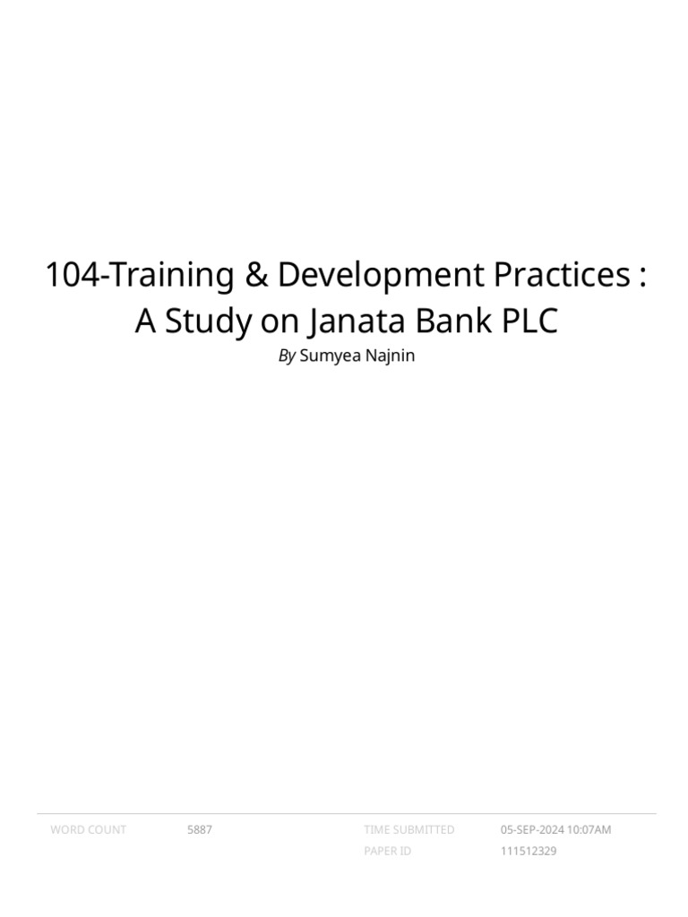 104 Training Development Practices A Study On | PDF