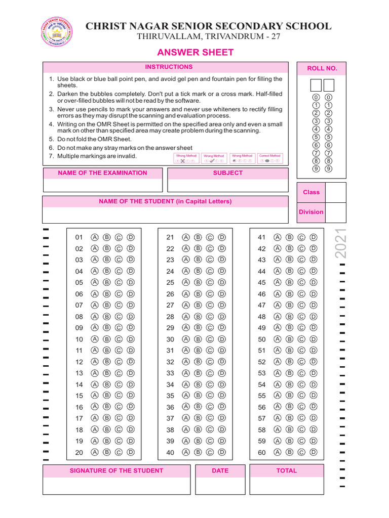 OMR-Sheet | PDF | Office Equipment | Writing Implements