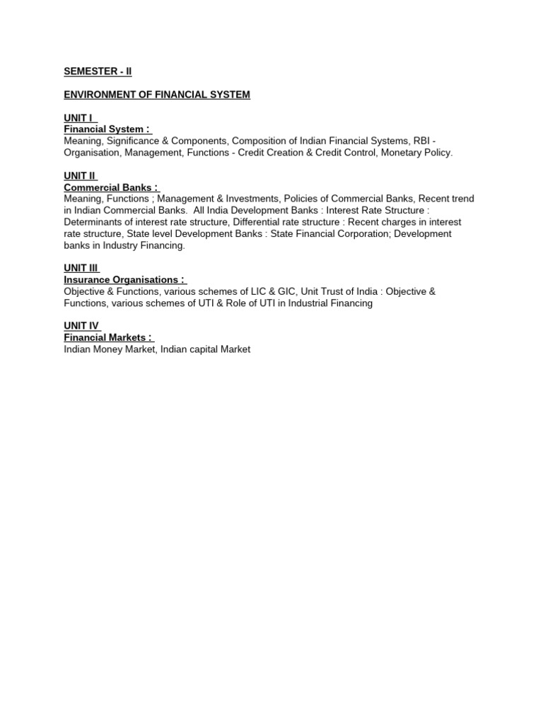 Environment of Financial System | PDF