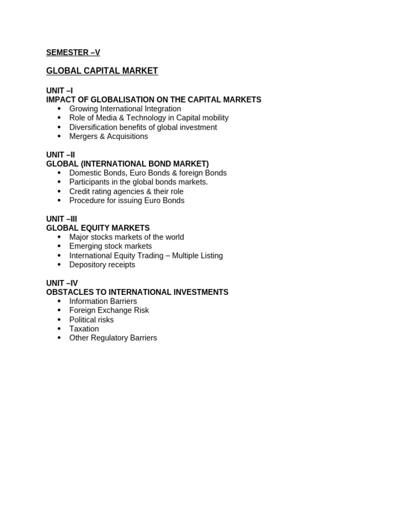 Global Capital Market | PDF