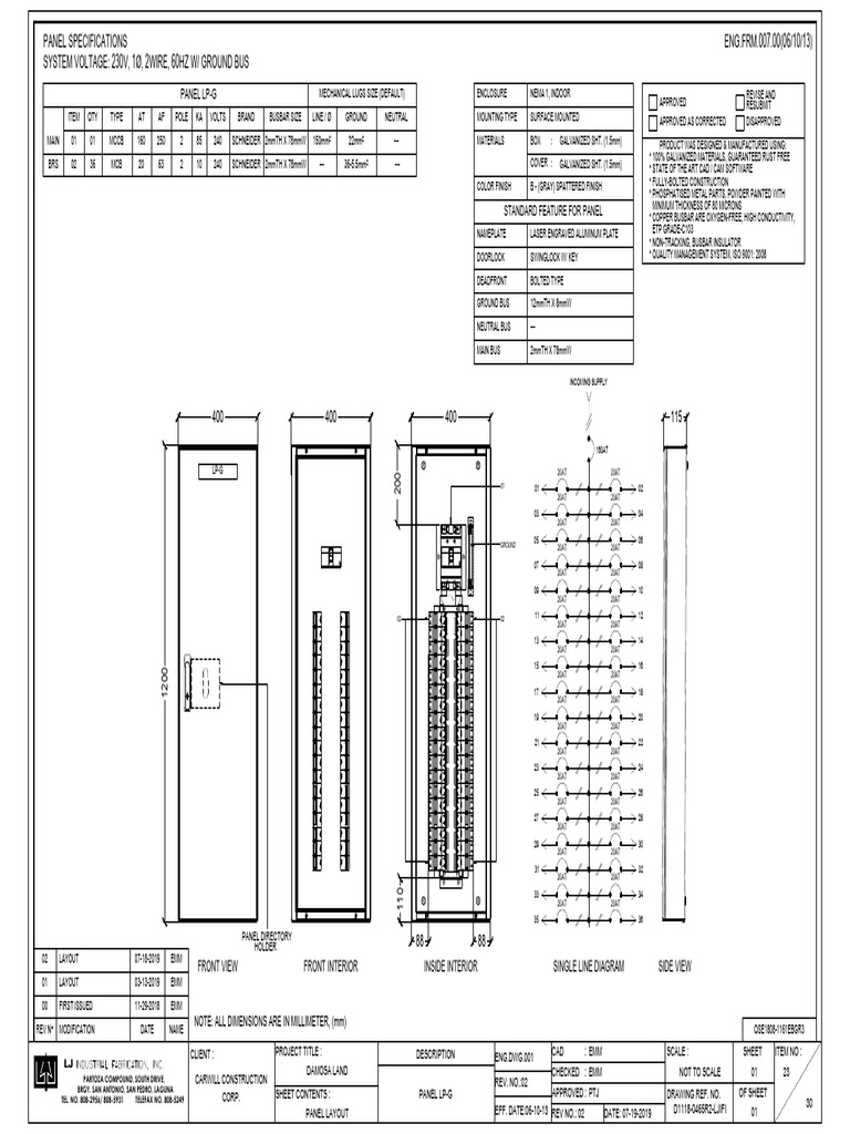 Panel LP-G Specifications and Layout | PDF | Electric Power | Building ...