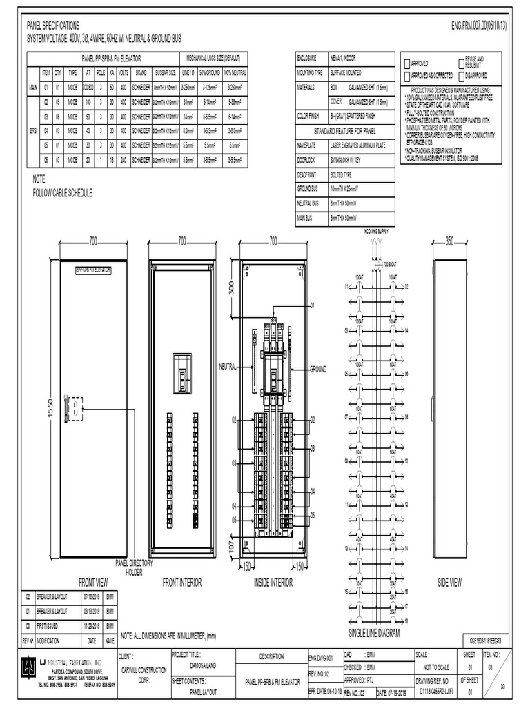 Elevator and Electrical Panel Layout | PDF | Electricity | Electrical ...
