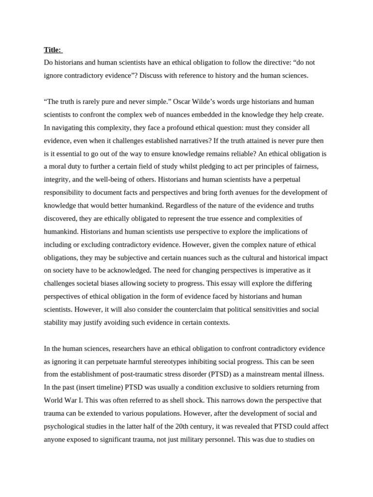 Arya Biware Tok Essay | PDF | Psychological Trauma | Mental Disorder