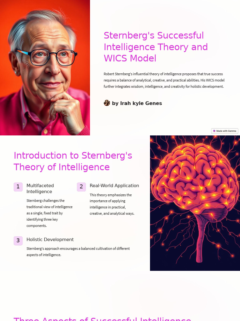 Sternbergs Successful Intelligence Theory and WICS Model 3 | PDF ...