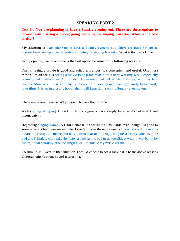 Homework Vstep (Speaking Part 2 - Writing Informar and Formart) | PDF