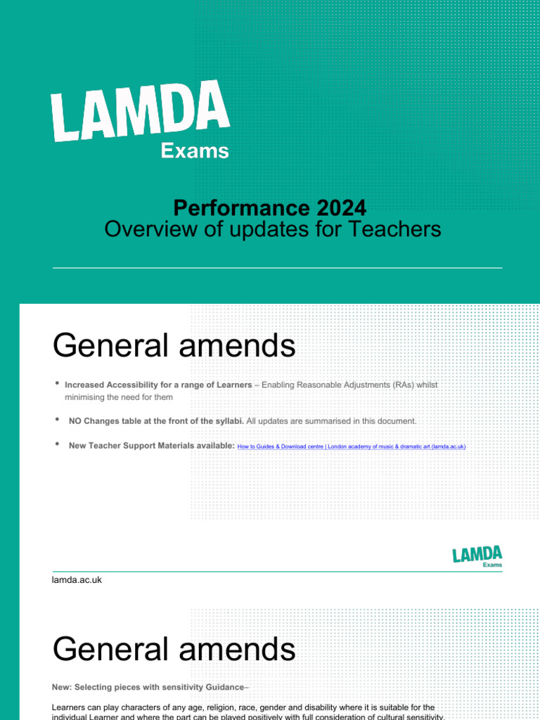 LAMDA Performance 2024 Updates for Teachers | PDF | Learning | Human ...
