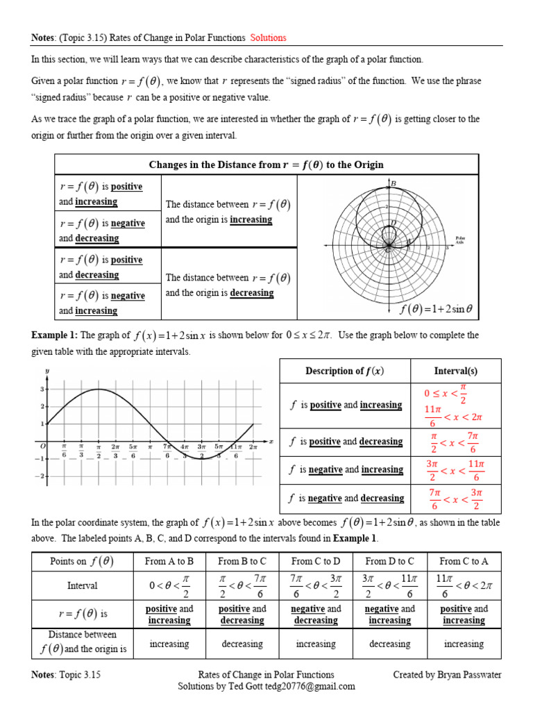 Notes Topic 3.15 Key Rates of Change in Polar Functions | PDF ...