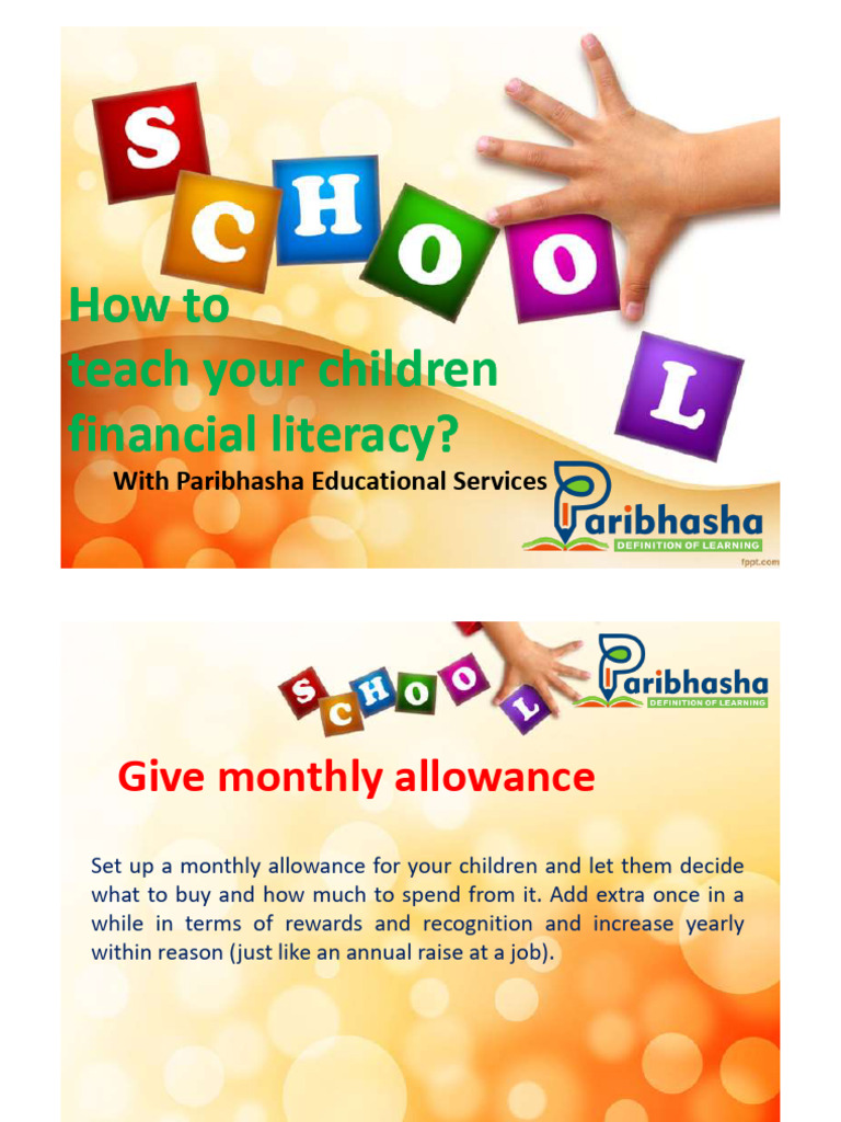 Teach Kids Financial Literacy | PDF | Banks | Money