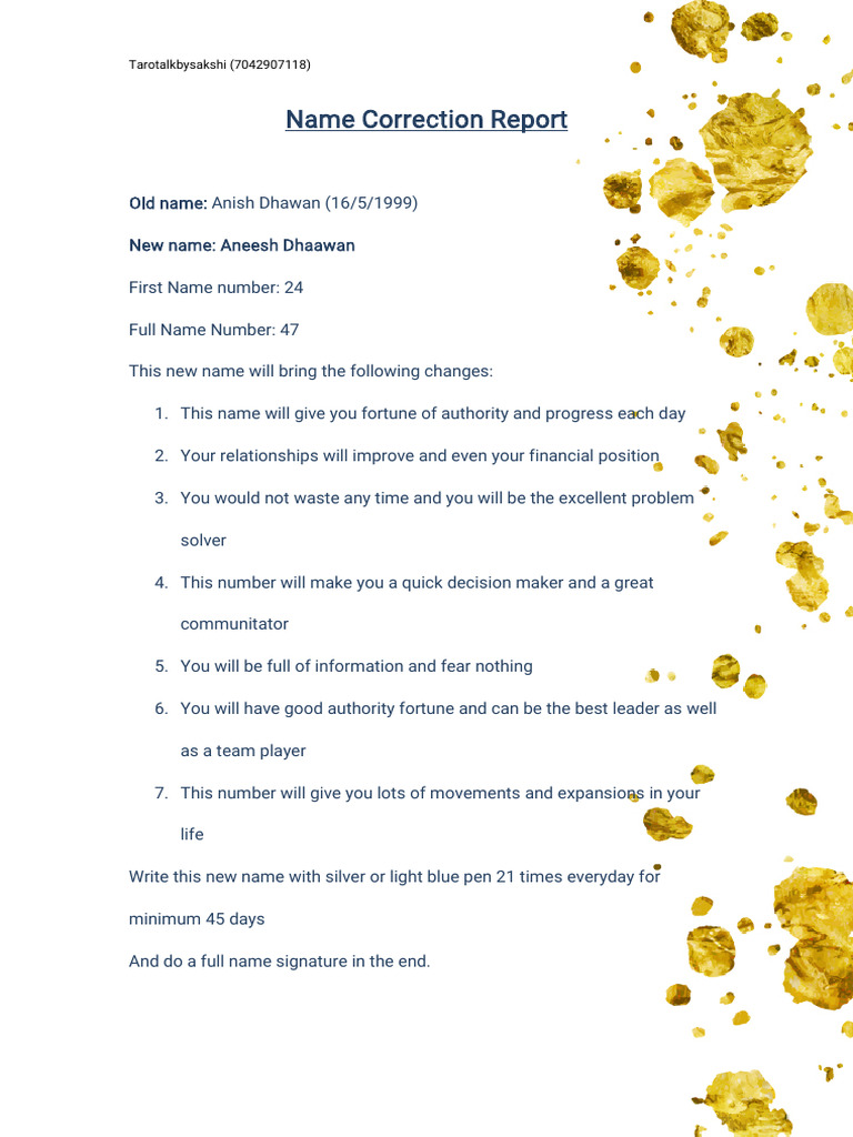 Anish & Gitansh Name correction | PDF