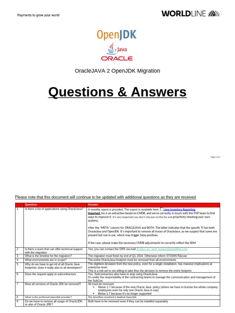 Qanda Oraclejava 2 Openjdk Migration Pdf Java Programming Language