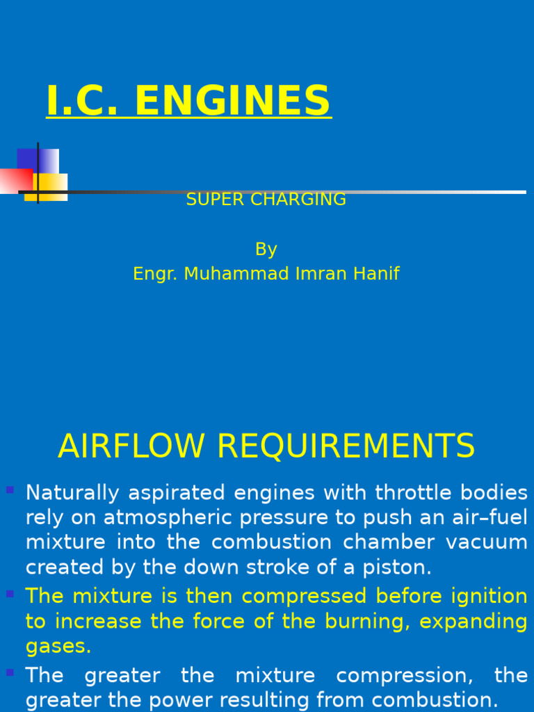 IC - Engines - Lecture - 2 Super Charger | PDF | Internal Combustion ...