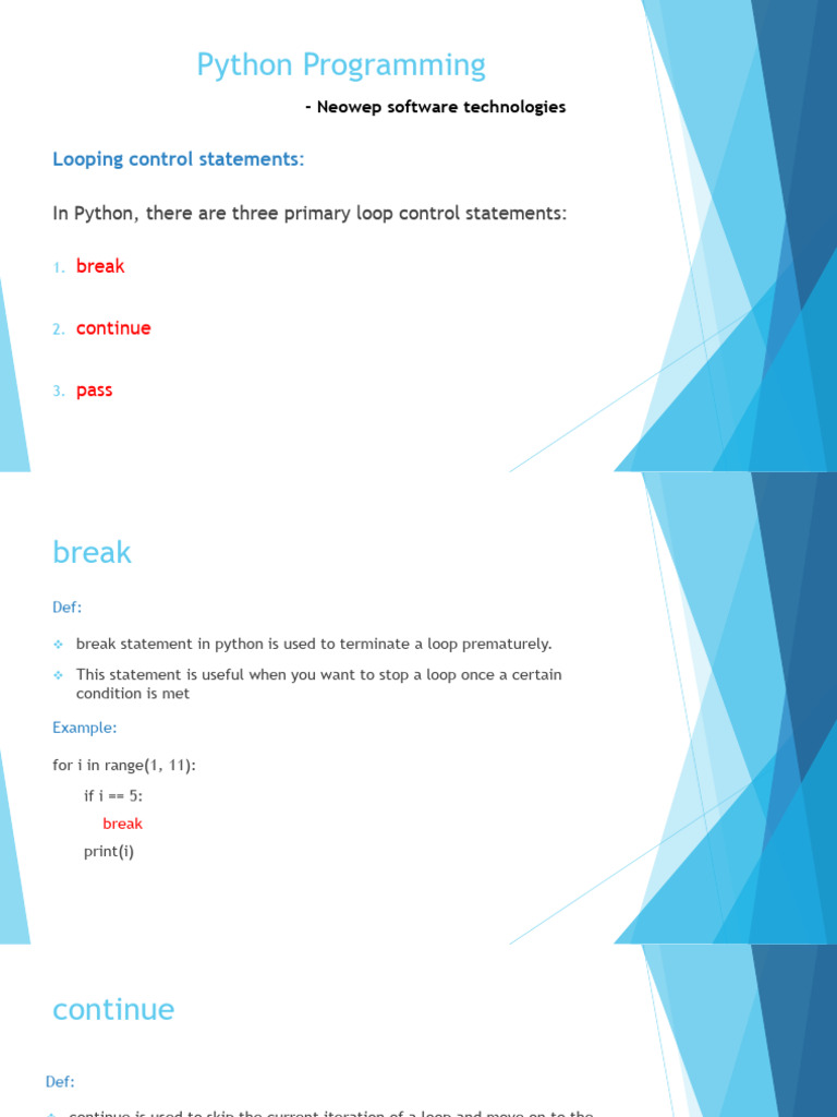 Python looping control statements (2) | PDF Python looping control statements (2) | PDF