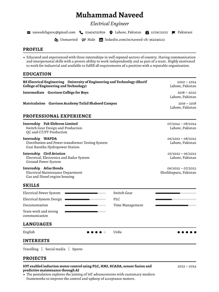 ResumeMuhammadNaveed | PDF | Programmable Logic Controller | Scada