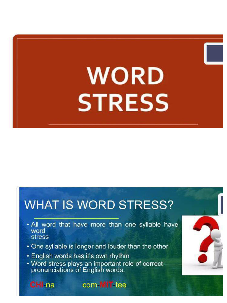 Word Stress by Dr. Rashmi Vajpayee (Assistant Professor, Govt - Women ...