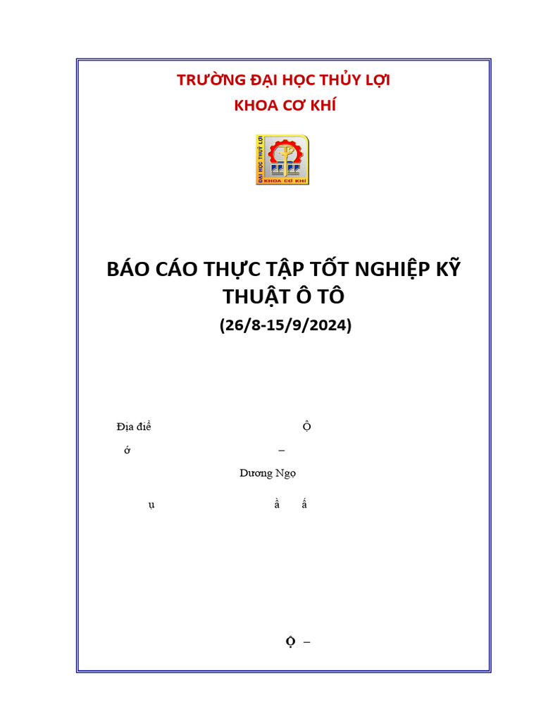 Bao Cao Thuc Tap Tot Nghiep Duong Ngoc Trung 2051234815 62KTO CN 1doc | PDF