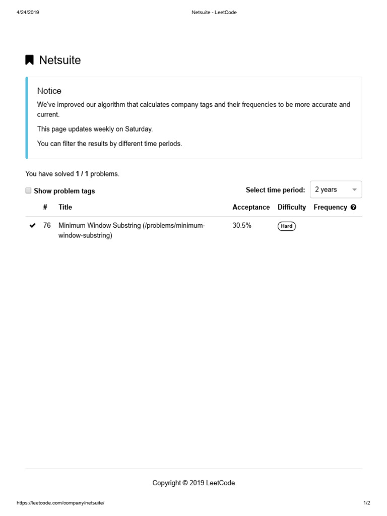 Netsuite (@study - Cloud) - LeetCode | PDF