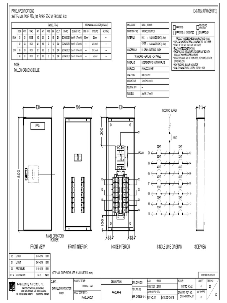 20 - PANEL PP-G-PANEL LAYOUT | PDF | Electrical Components | Electric Power