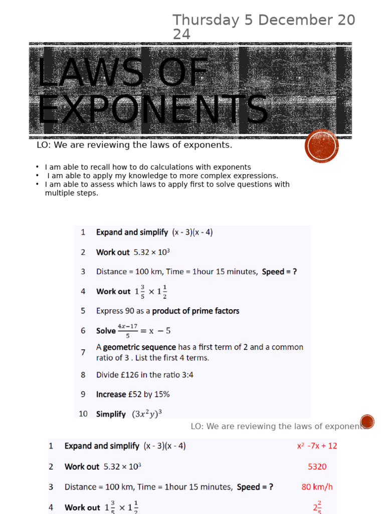 2 Index Laws | PDF | Exponentiation | Multiplication