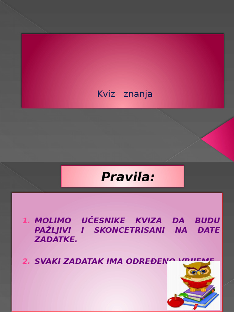 Kviz Znanja Za 5 Razred | PDF