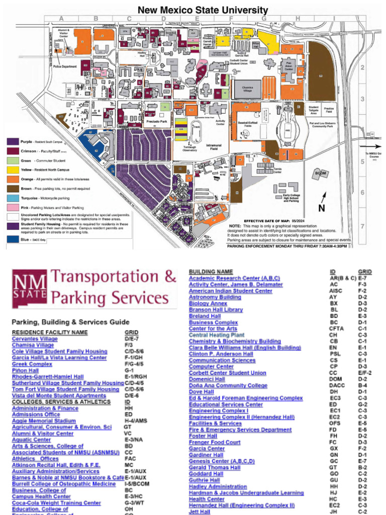 NMSU Map With Building Guide | PDF