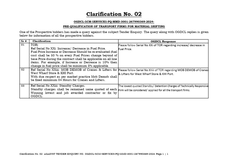 Clarification No 02 MMD-3001-267990369 | PDF