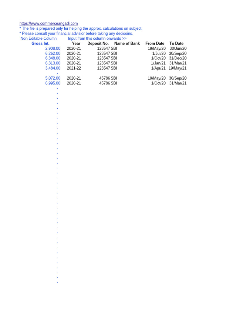 Deposit Interest Calculator | PDF