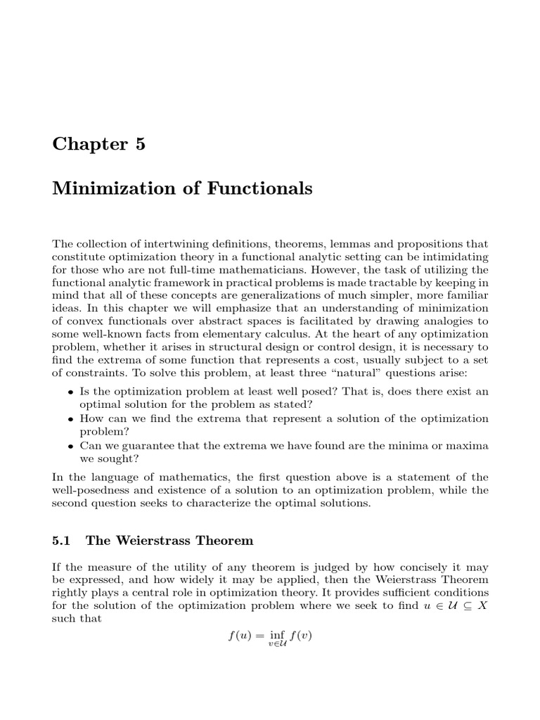 Minimization of Functionals | PDF | Mathematical Optimization | Continuous Function