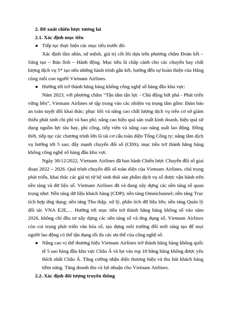 III.2. Đề xuất chiến lược tương lai - QTTH | PDF