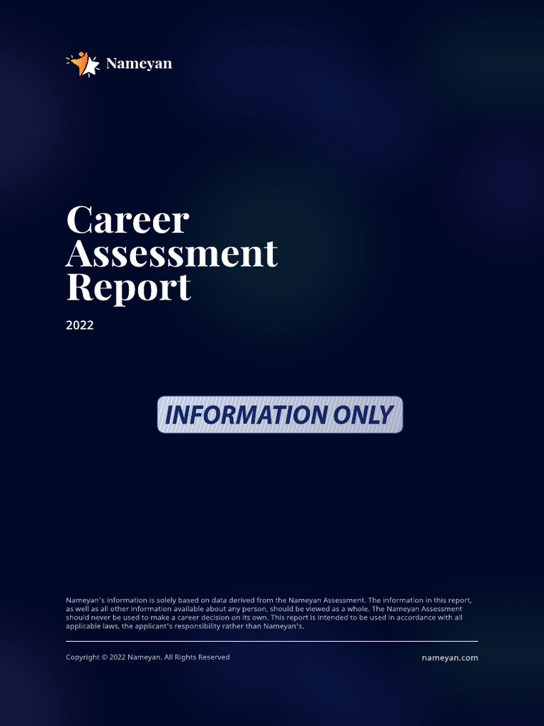 Assessment Report - Sample - Compressed | PDF | Reading Comprehension | Reason