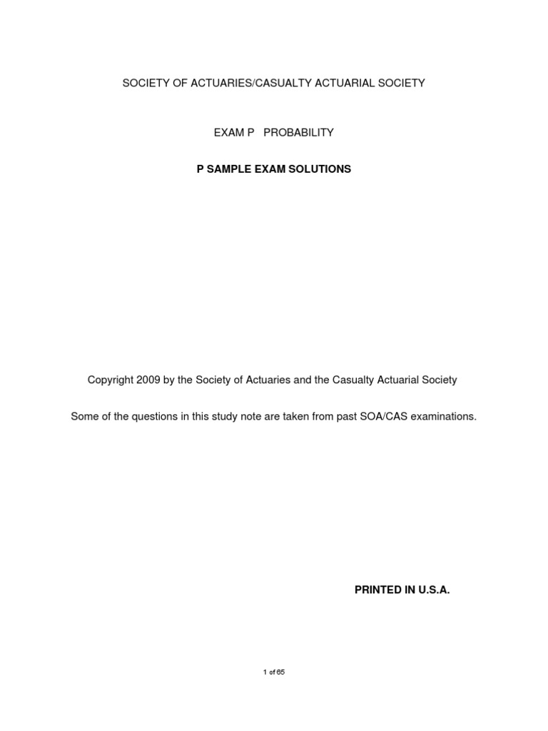 P Sample Solution | PDF | Probability Density Function | Statistical Theory
