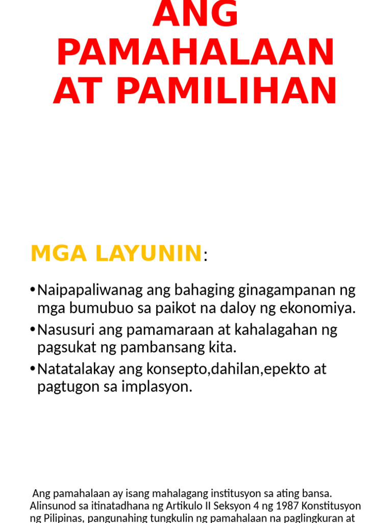 Ang Pamahalaan at Pamilihan | PDF