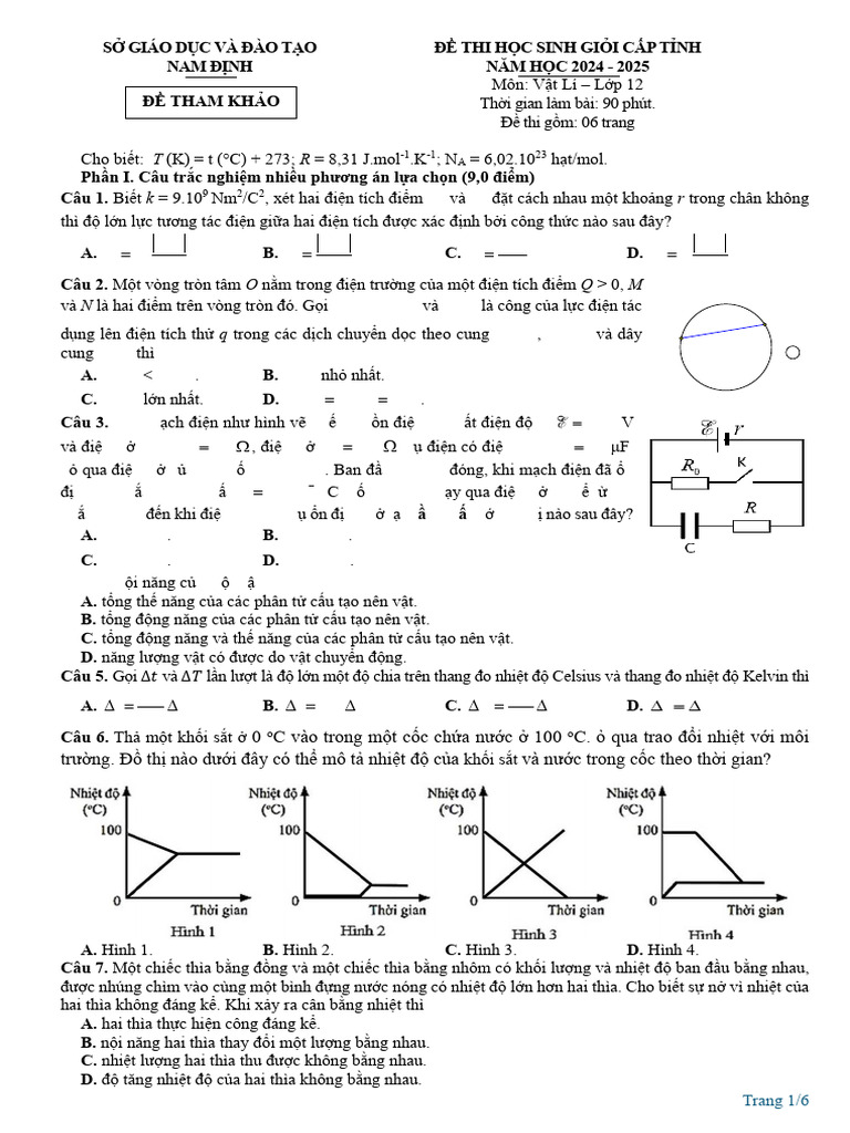 Vat Li 12 - Đe - HSG - S - Nam Dinh | PDF