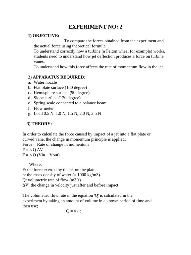 Experiment no 2 - Copy | PDF | Flow Measurement | Force