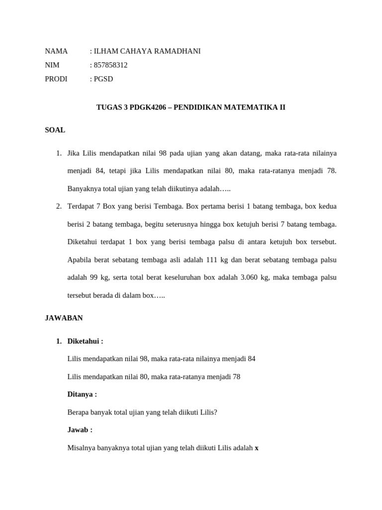 Tugas Iii Matematika | PDF