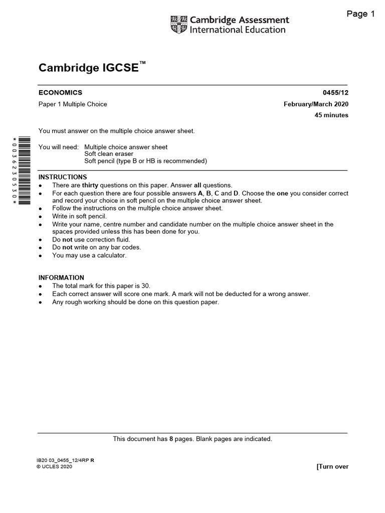 Grade 10 - Eco - MCQ - 2020 To 2023 | PDF | Inflation | Unemployment
