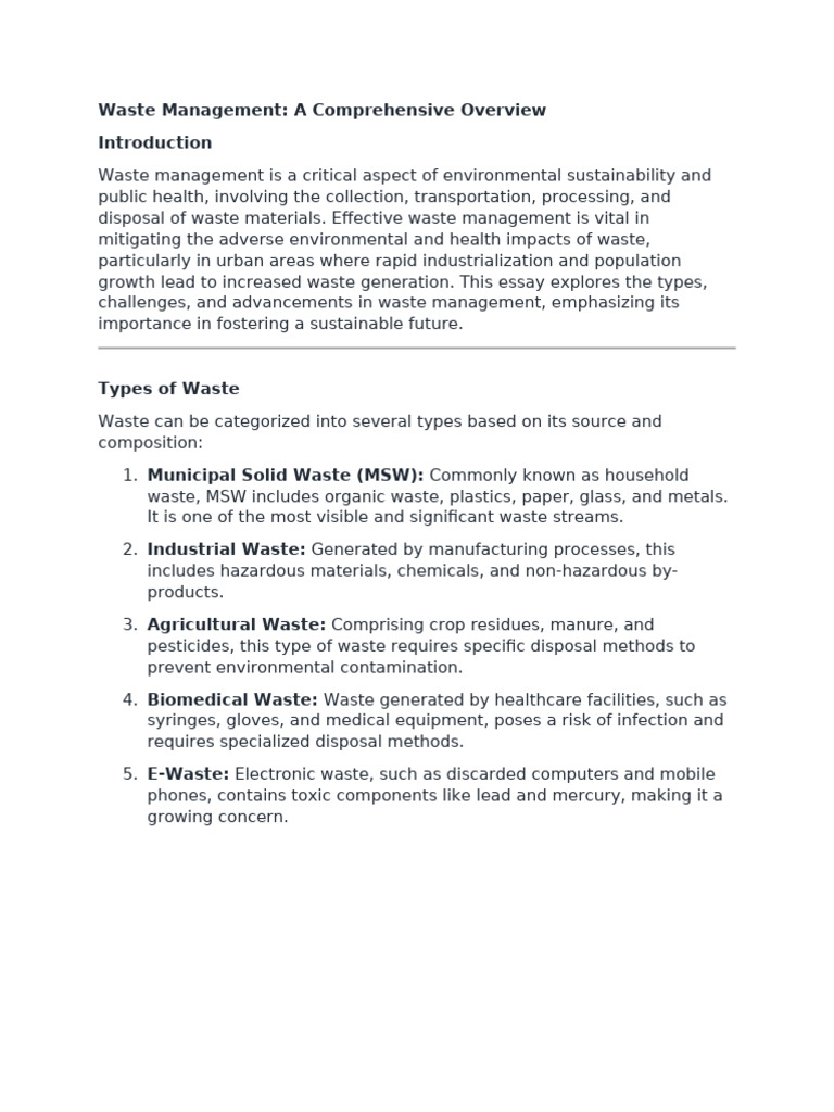 Waste Management | PDF