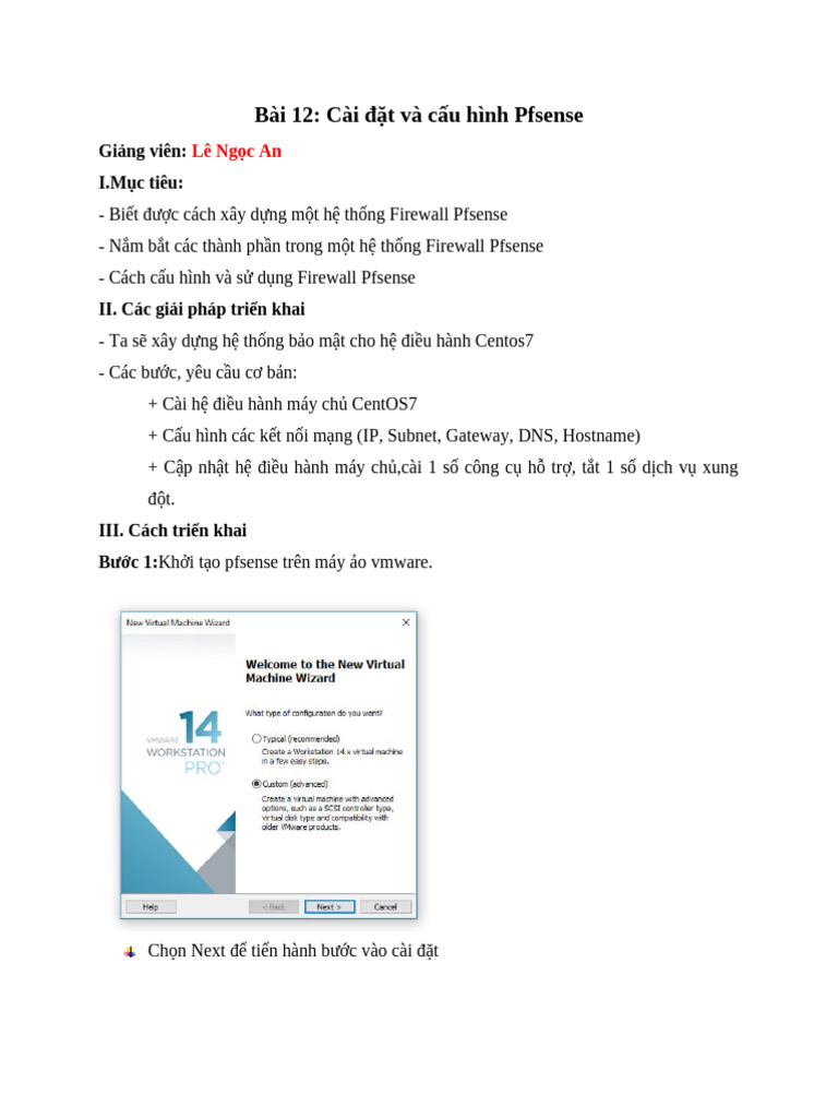 Bài 12 Cài đặt và cấu hình Pfsense | PDF