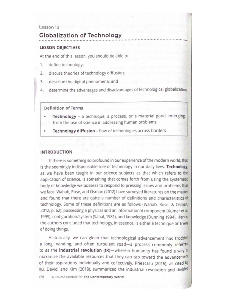 Lesson 18 - Globalization of Technology | PDF