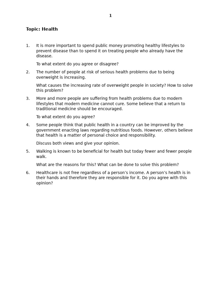 Topic - Health | PDF