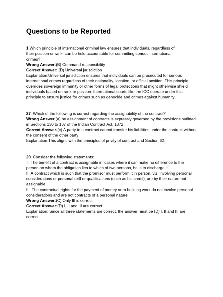 Clat Pg 2025 Qp Analysis | PDF | International Criminal Law | Judicial Review